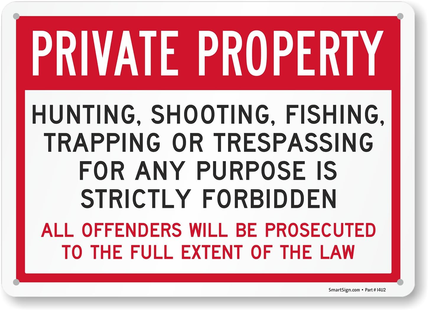 SmartSign Private Property Sign - 10" x 14", Rustproof 40 mil Laminated ...
