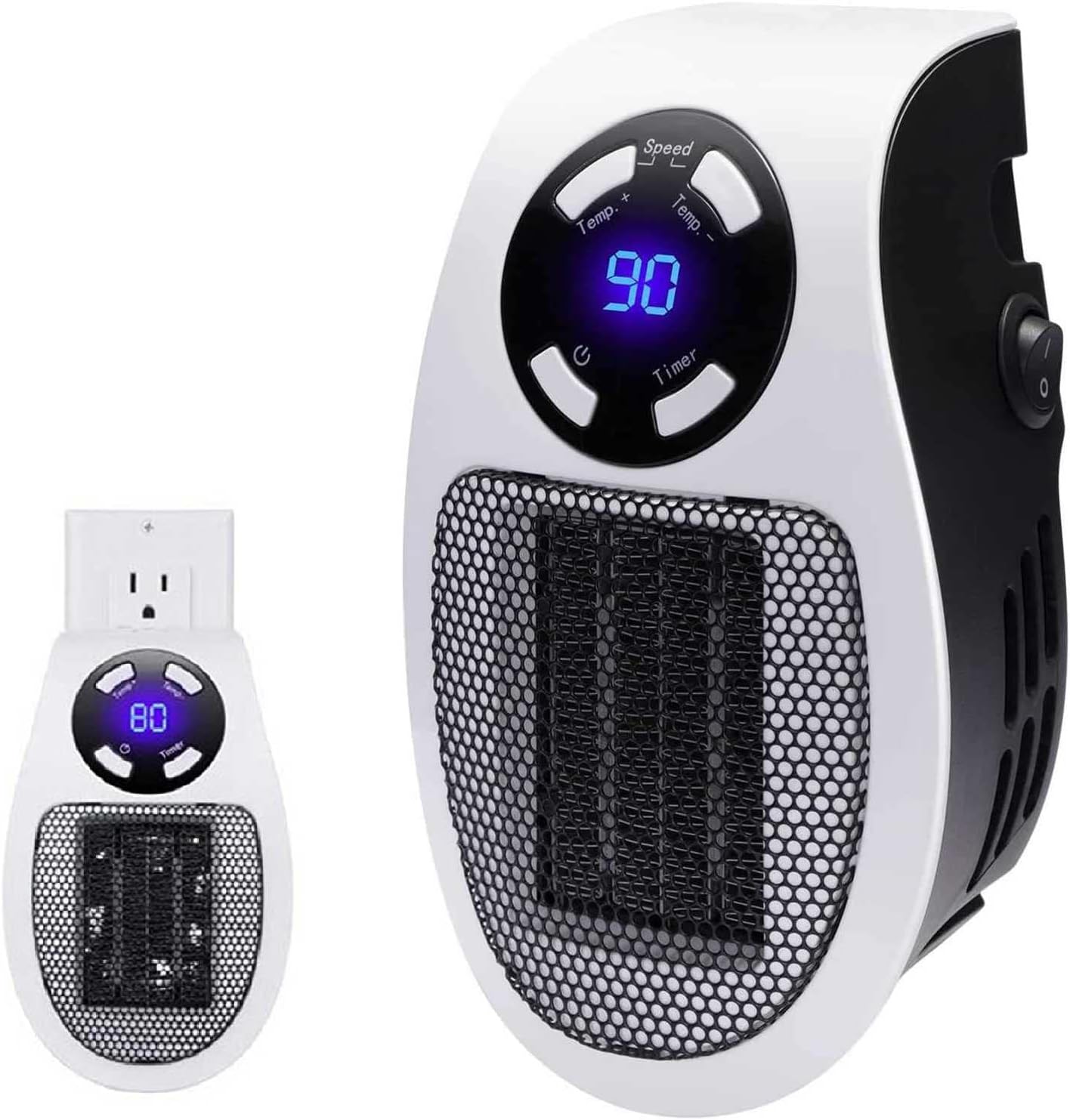 Desktop Heater Space Heater with LED Display Wall Outlet Electric ...