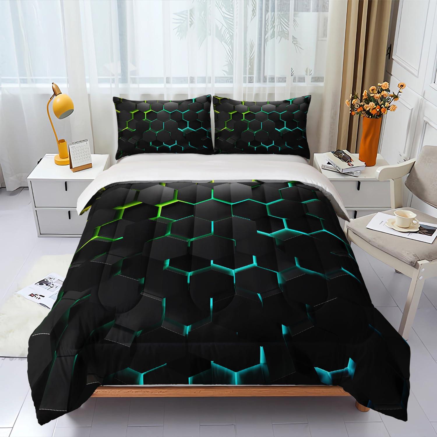 Black Comforter With Neon Colors Black Multi Color Comforter Set In