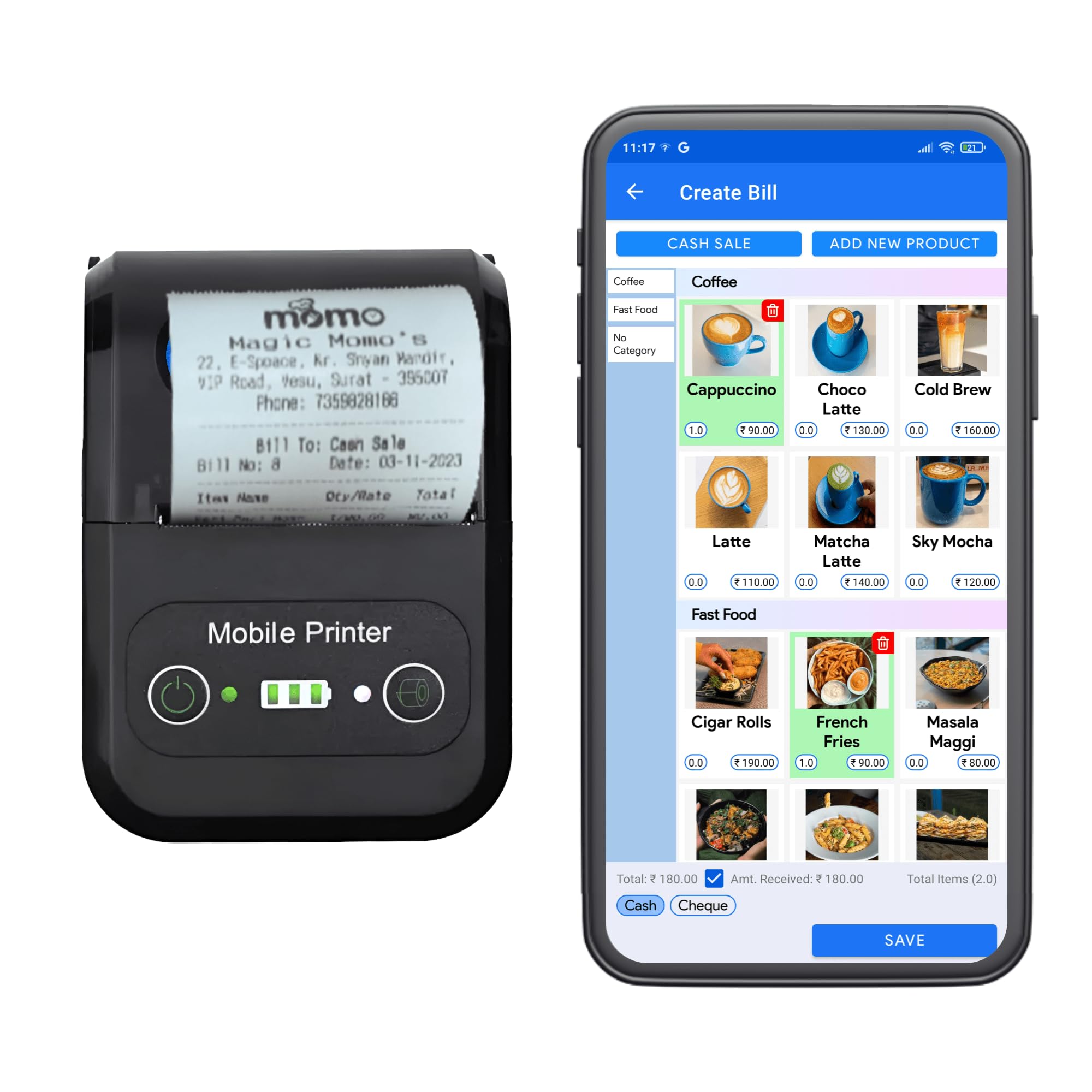 Billing Buddy Bluetooth Thermal Printer 2 inch (58MM) (Bluetooth Mobile ...