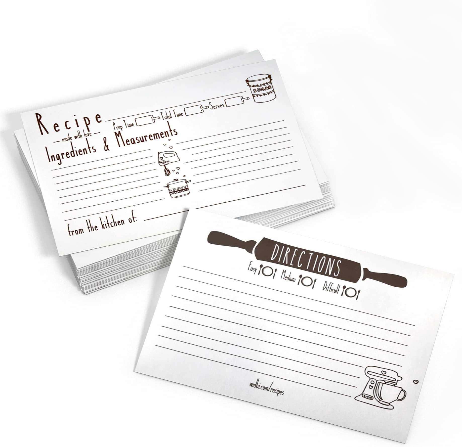 Amazon.com: Double Sided Kraft Recipe Cards 4x6 50 Count - Card Stock ...