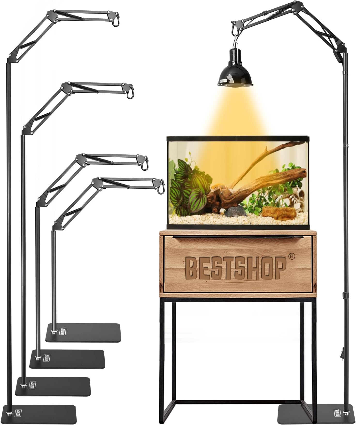 Amazon.com: BESTSHOP Reptile Lamp Stand, Heat Lamp Stand (15.7 to 74.3 ...