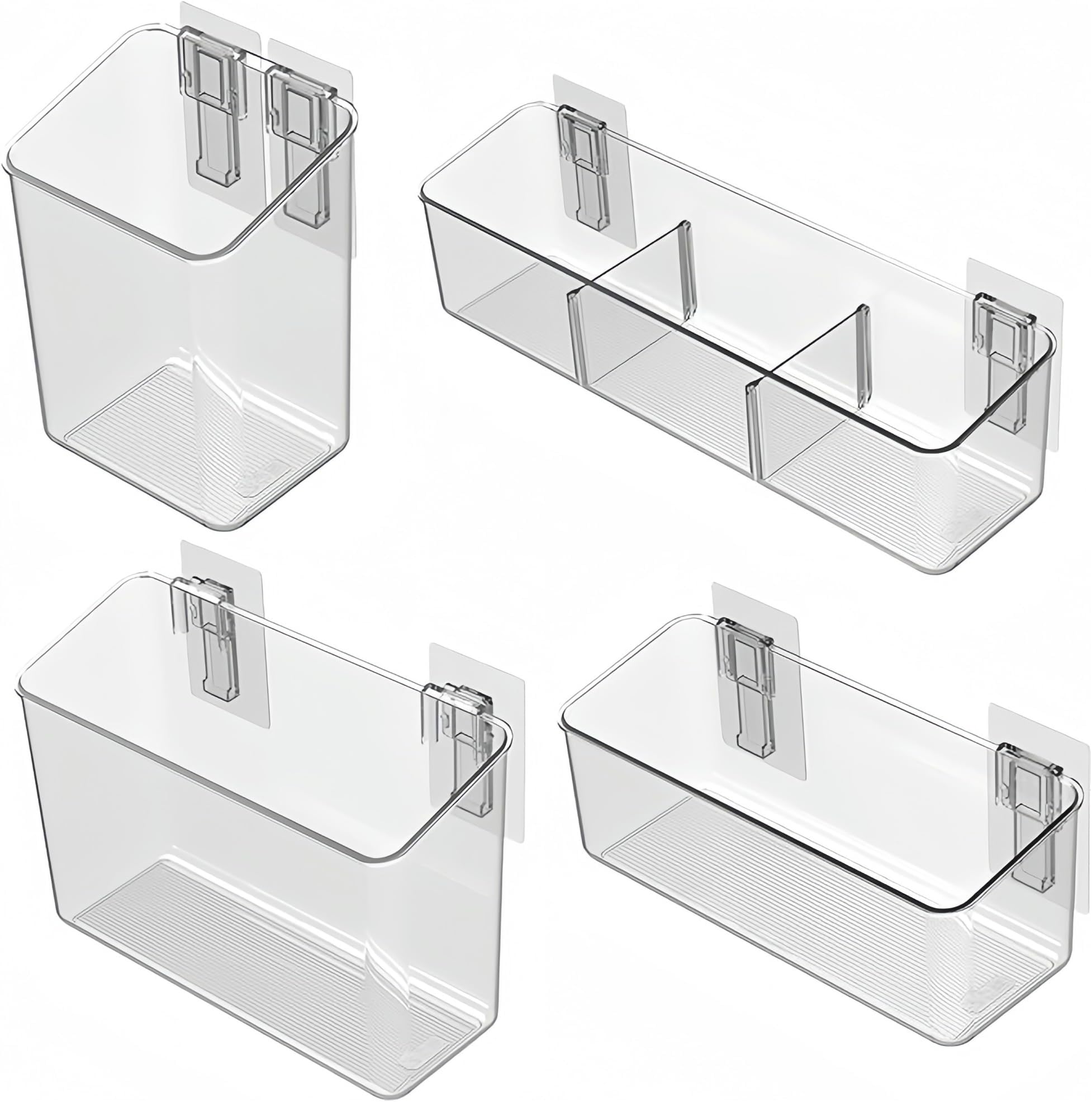 Amazon.com: SiliFine 8 Pcs Storage Organizer Bins Wall Mounted ...