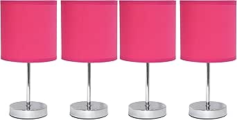 Amazon.com: Simple Designs LT2007-HPK-2PK Chrome Mini Basic Table Lamp ...