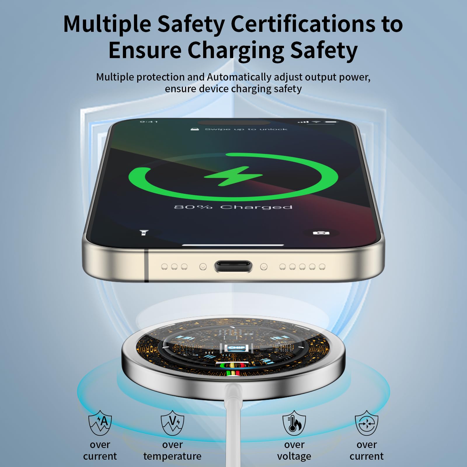 Magnetic Wireless Charger 15W iPhone Mag-Safe Wireless Charging Pad iPhone Magnetic Charger ...