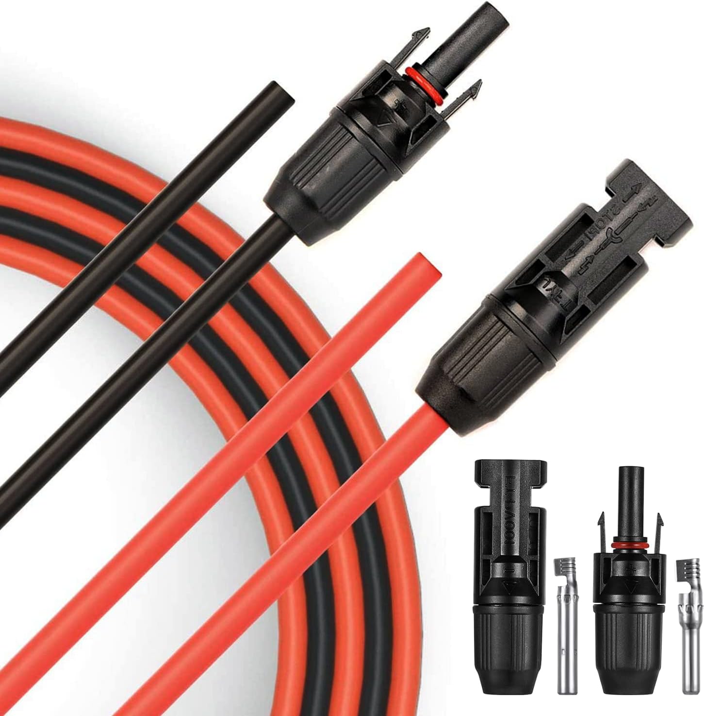 Amazon.com: JYFT 10AWG(6mm²) Solar Extension Cable with One-Free PV ...