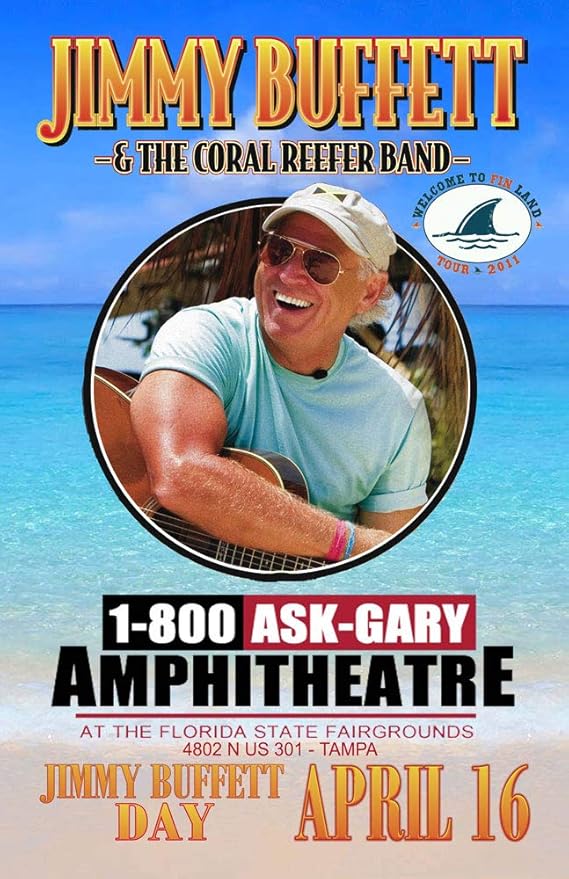 Amazon.com: JIMMY BUFFETT REPLICA 2011 CONCERT POSTER: Posters & Prints