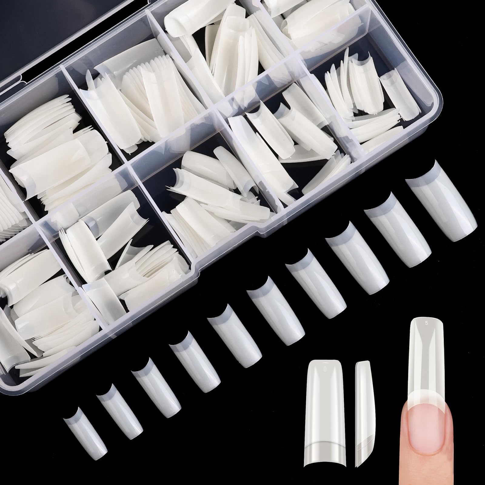 Amazon.com: SAVILAND Acrylic Nail Tips: 10 Size Nail Tips for Acrylic ...