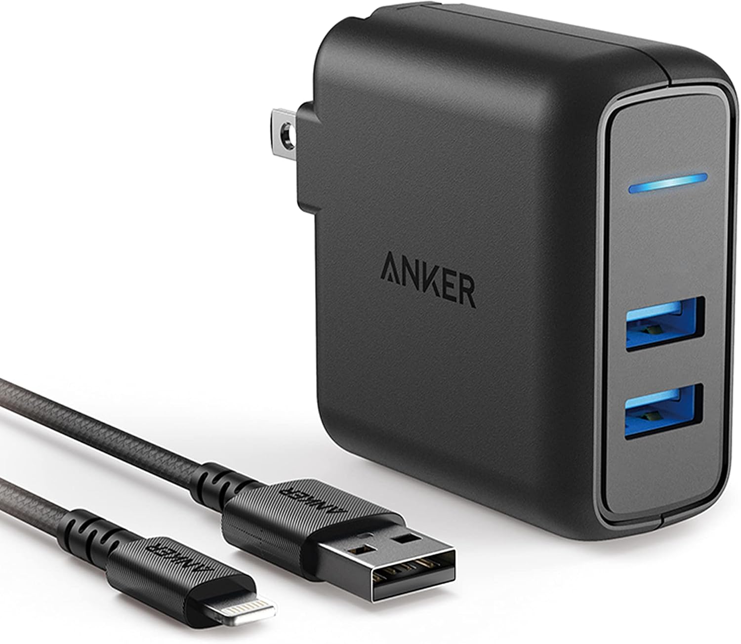 Amazon.com: Anker PowerPort 2 Elite Dual Port 24W USB Wall Charger with ...