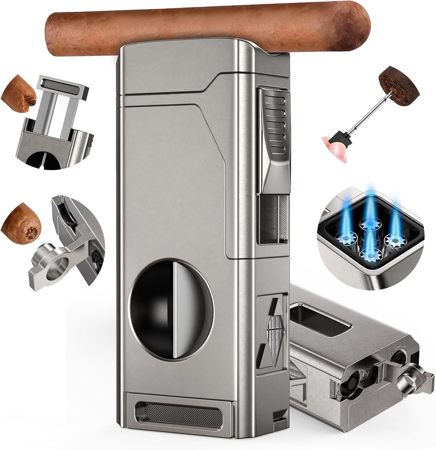 Amazon.com: Scotte Cigar Lighter, Torch Lighter 4 Jet Flame, Refillable ...