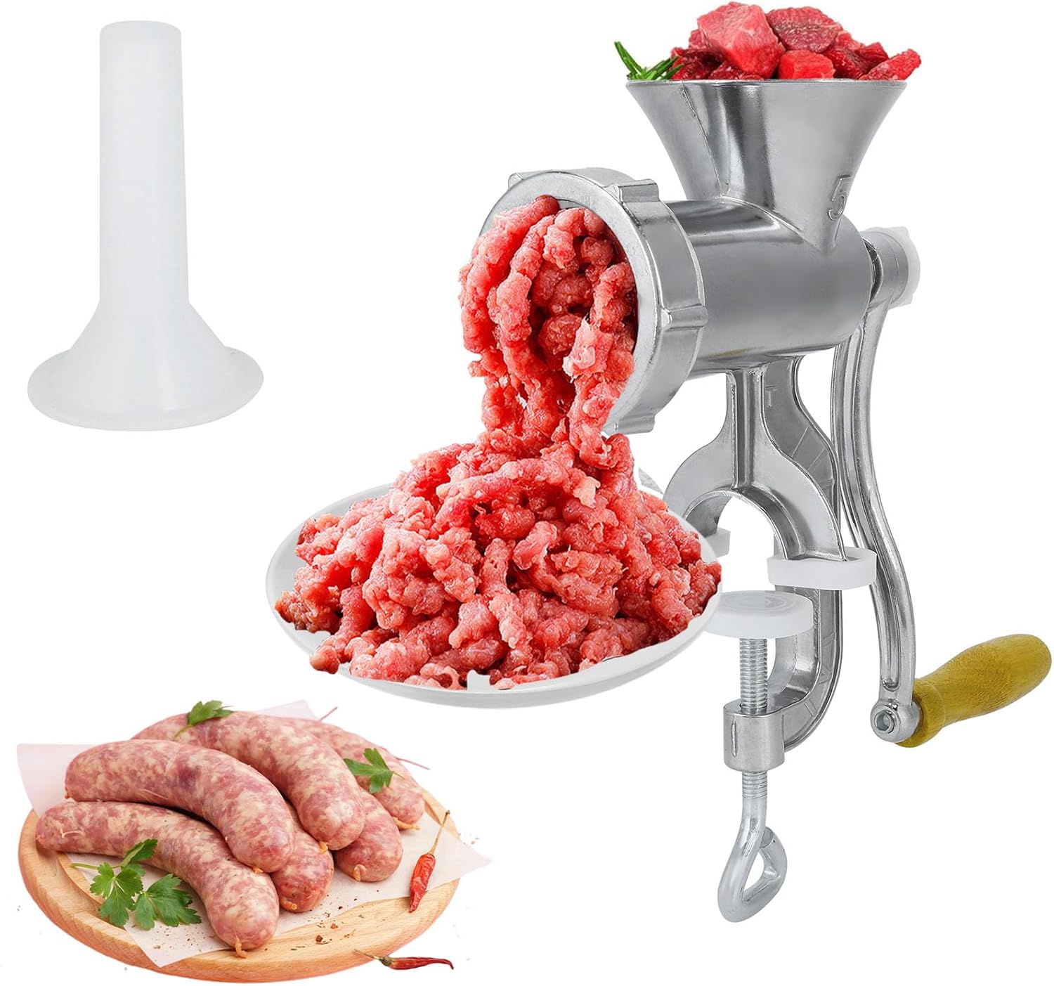 Yoboamic Meat Grinder Manual, Sausage Stuffer with Funnel, Household ...