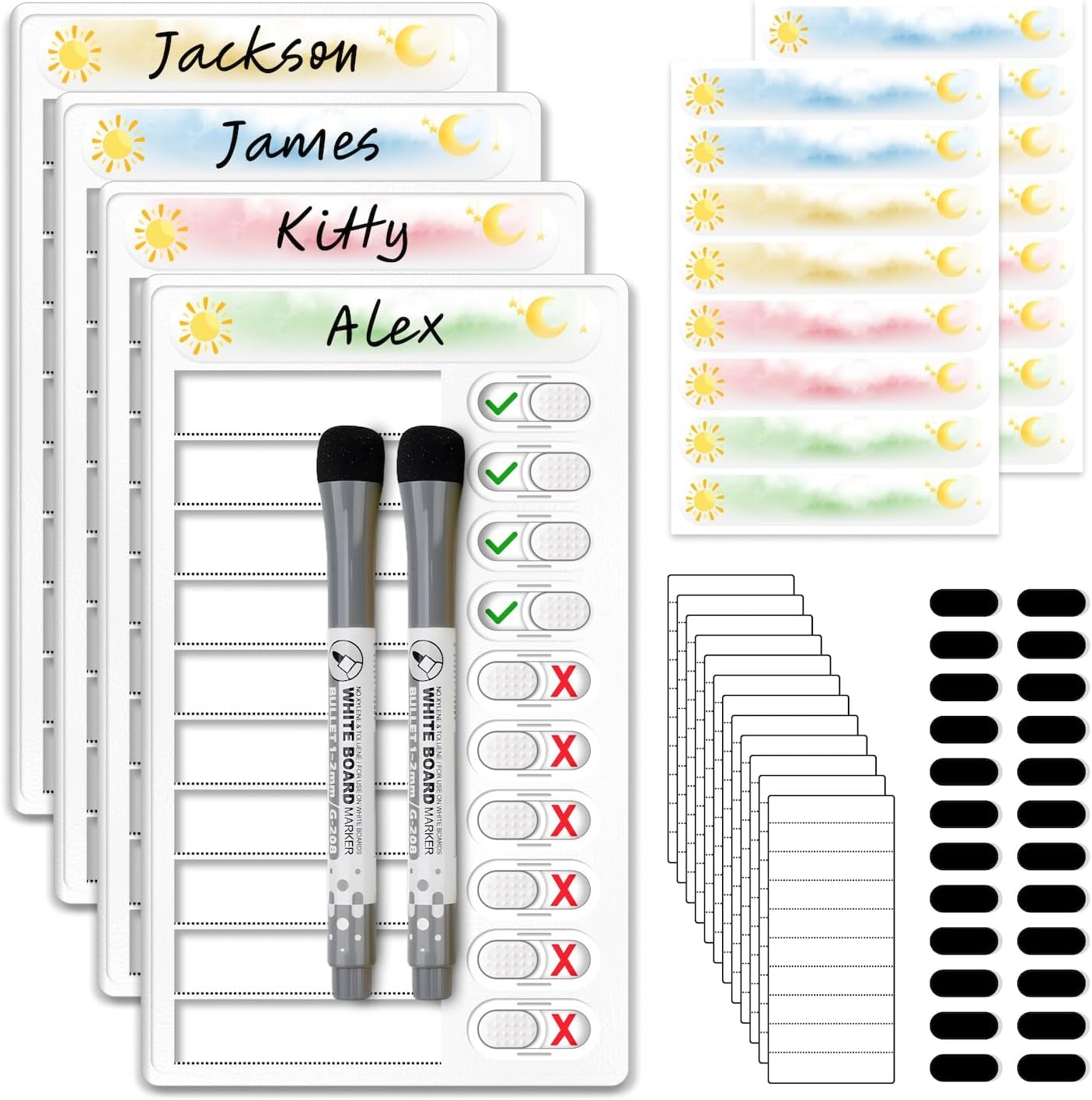 Amazon.com: JJPRO Bedtime/Morning/Daily Routine Chart for Kids-Daily ...