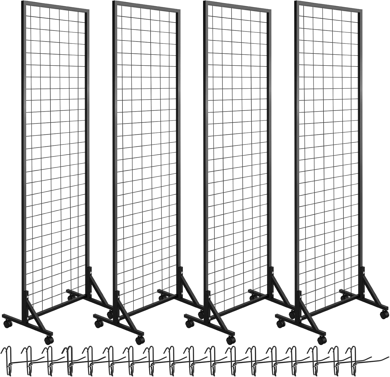Amazon.com: Blulu 4 Pcs Standing Grid Panel Tower with S Hook 2' x 6 ...