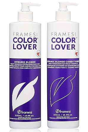 Amazon.com: Framesi Color Lover Dynamic Blonde Purple Shampoo and ...
