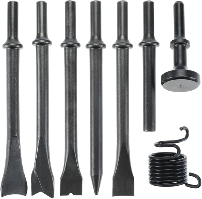 YaeTek 8 Pcs Heavy Duty Smoothing Air Hammer Pneumatic Chisel Bits ...