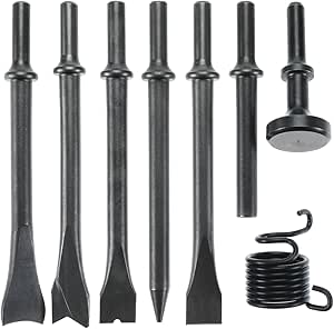 8 Pcs Heavy Duty Smoothing Air Hammer Pneumatic Chisel Bits Tools 0.401 ...
