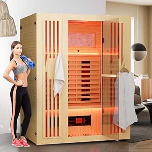 Amazon.com : MEISSALIVVE Full Spectrum Sauna for Home,2~3 Person Indoor Infrared Sauna Room with ...