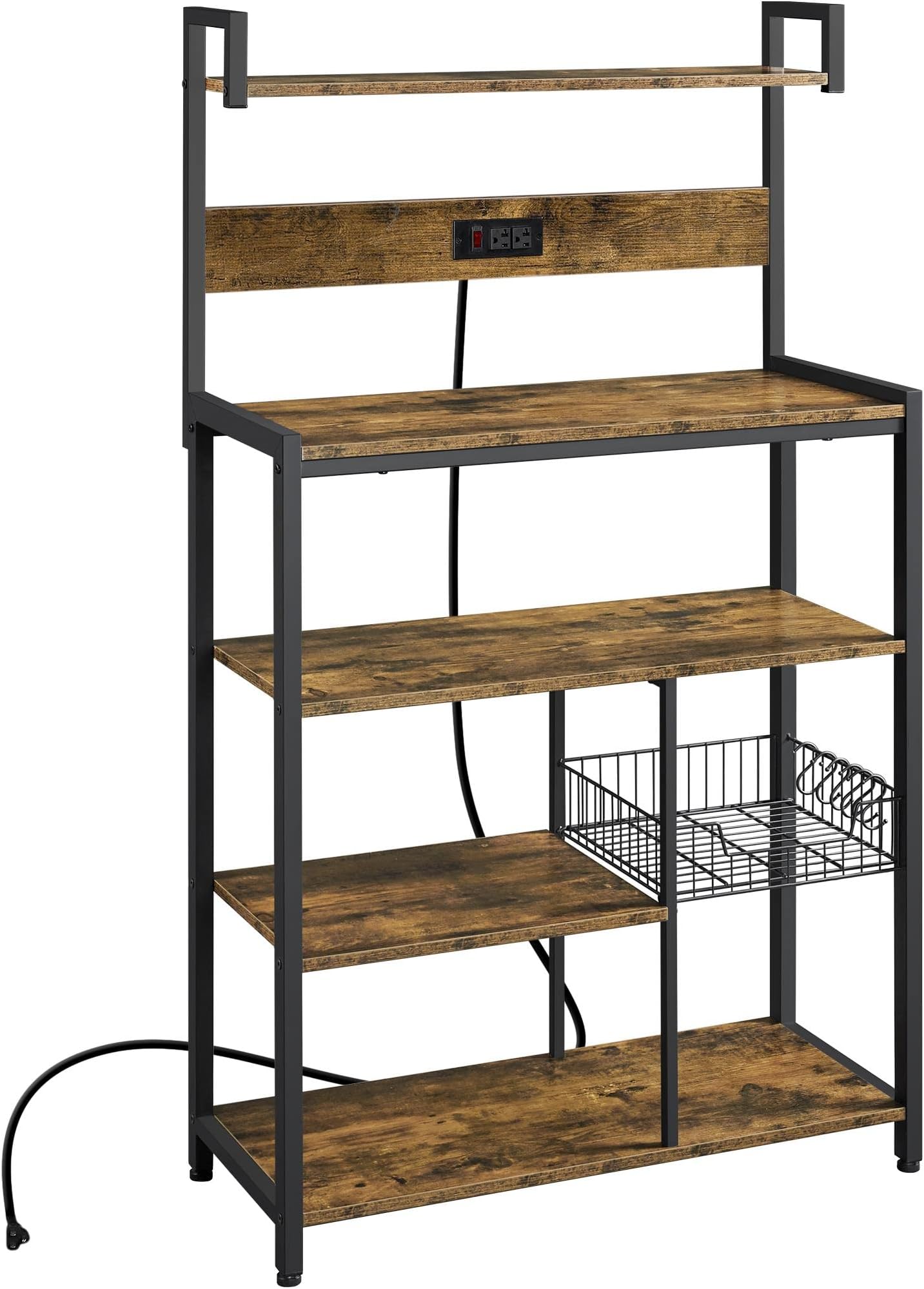 Amazon.com: BELLEZE Kitchen Bakers Rack with Power Outlet, 7-Tier ...