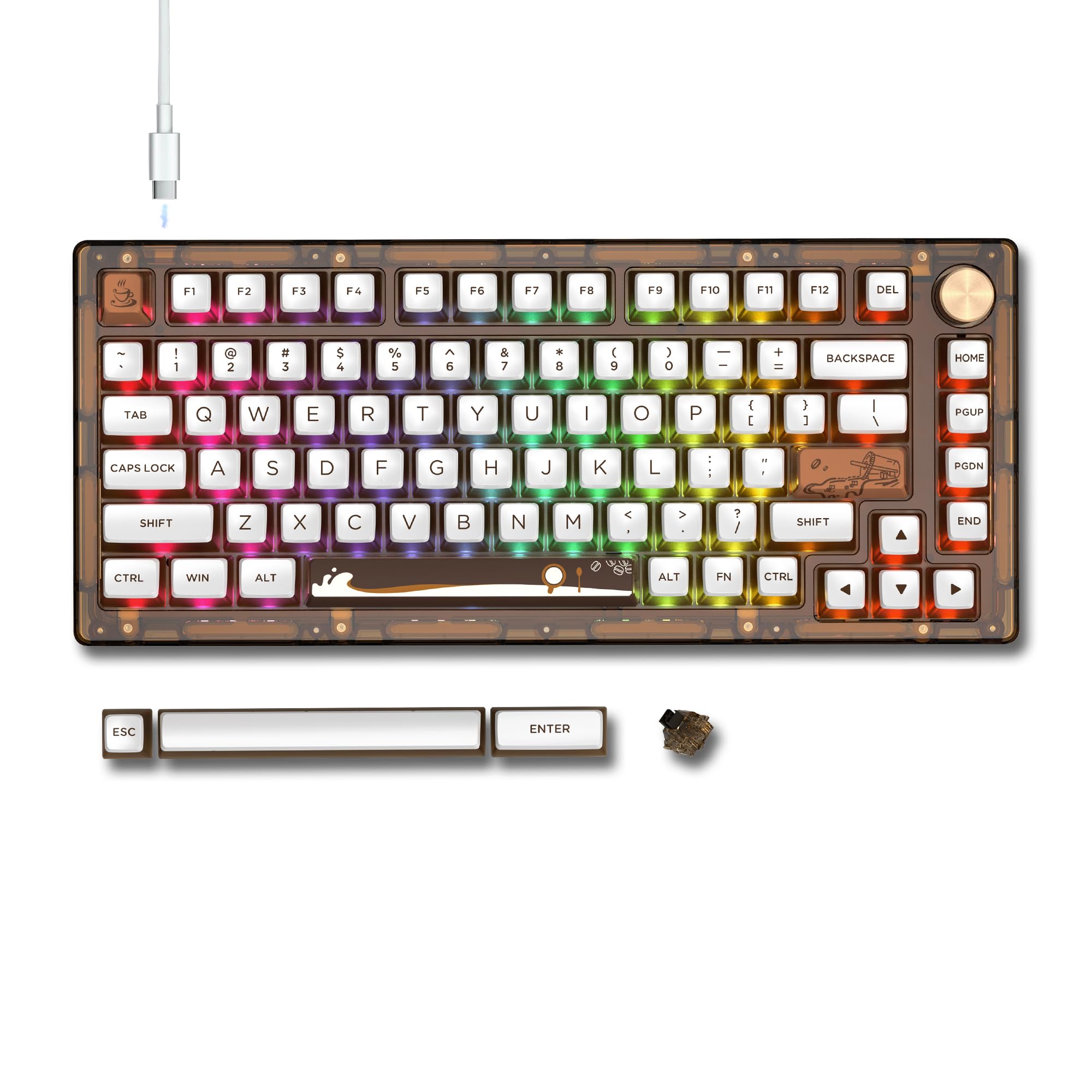 Womier G75 75% Keyboard, Hot Swappable Mechanical Keyboard, TPO and ...