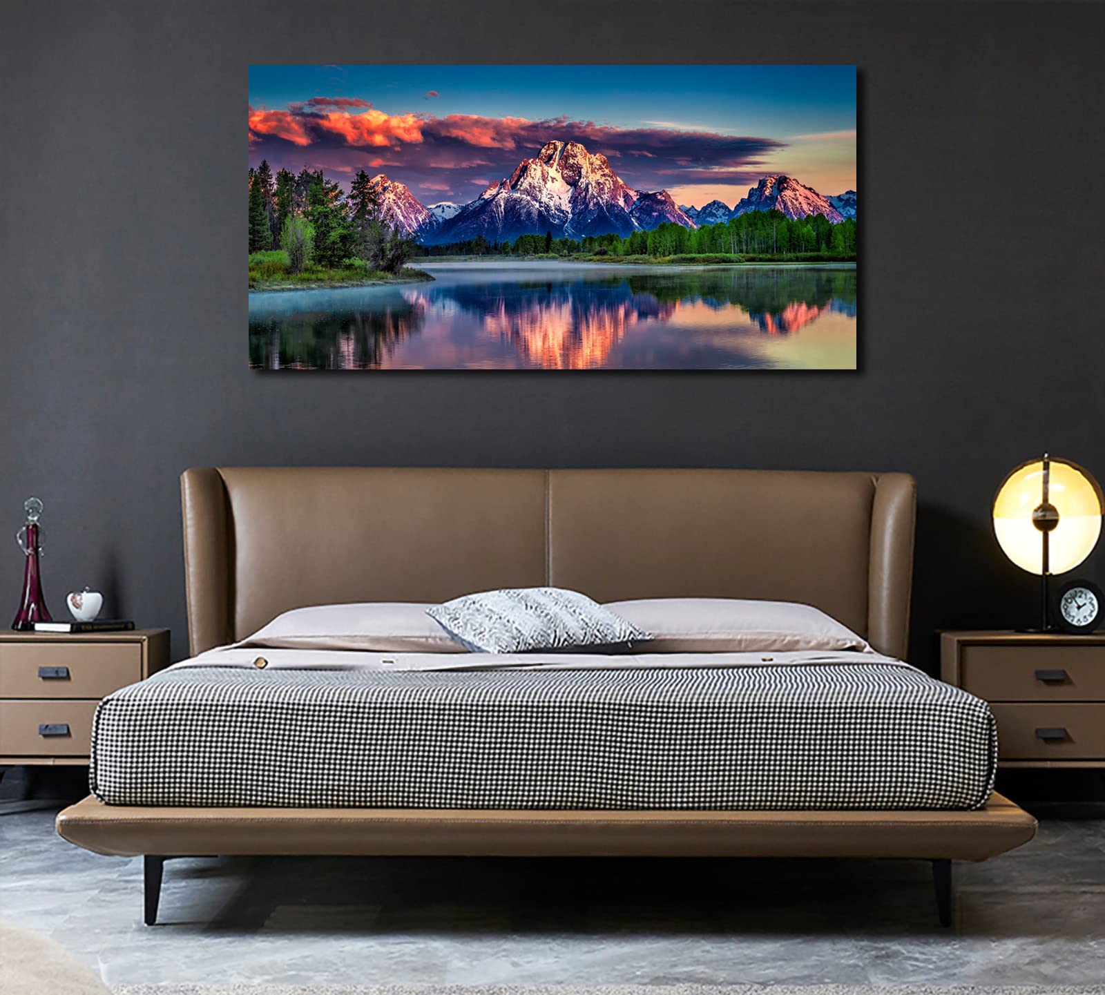 Sunset Landscape Canvas Wall Art for Living Room Wall Decor Snow ...