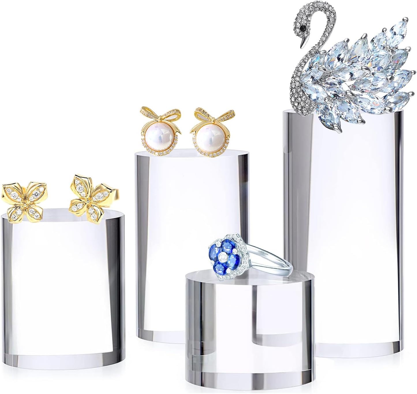 Amazon.com: Kcgani Clear Half Round Acrylic Display Risers Stands ...