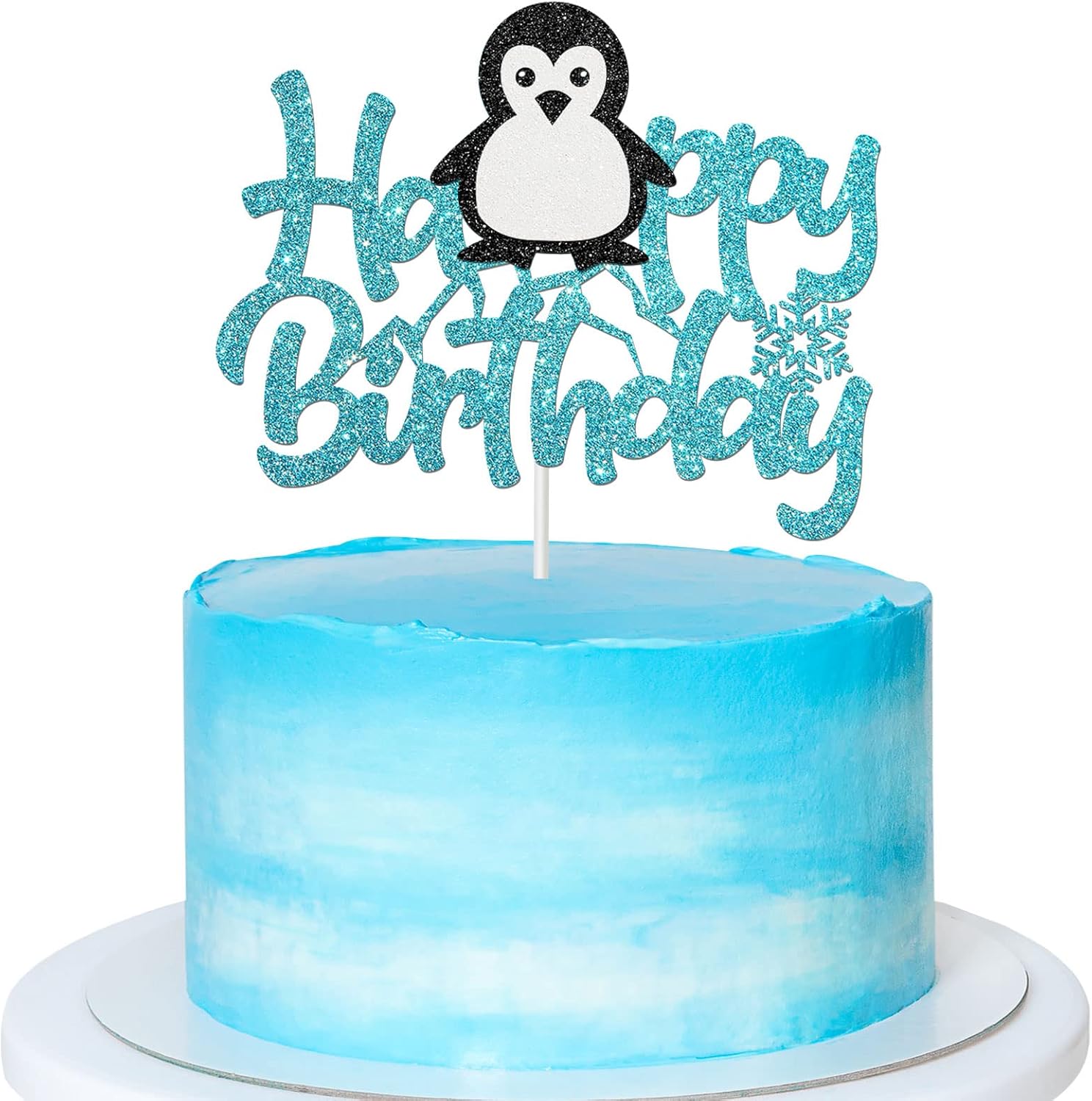 Amazon.com: Penguin Happy Birthday Cake Topper, Animal Penguin Cake ...