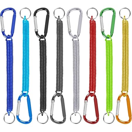 StayMax Stretchy Spiral Keyring Spiral Retractable Coil Spring Key ...