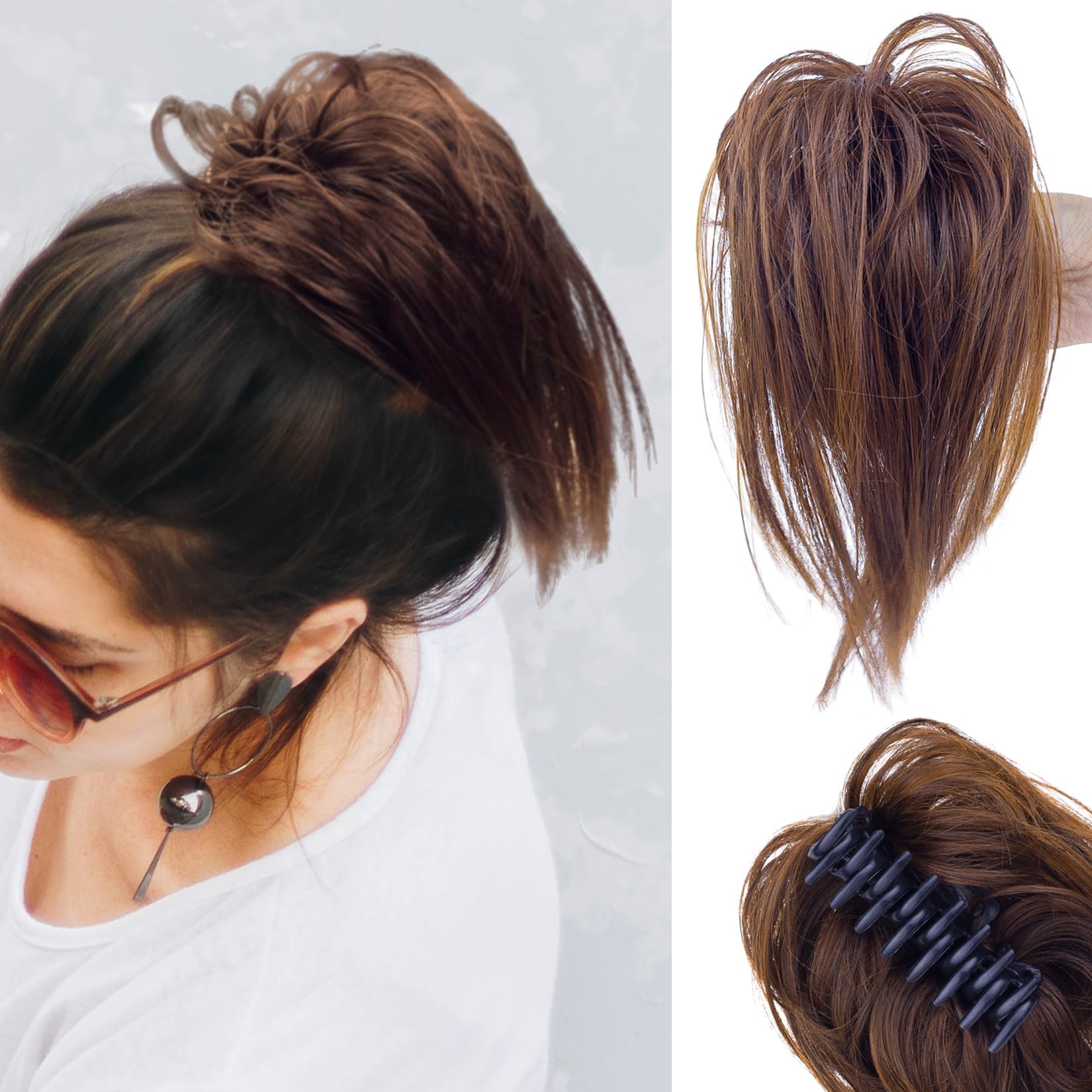 Amazon.com : Foaoit Messy Bun Hair Piece Claw Clip Bun Hair Accessories ...