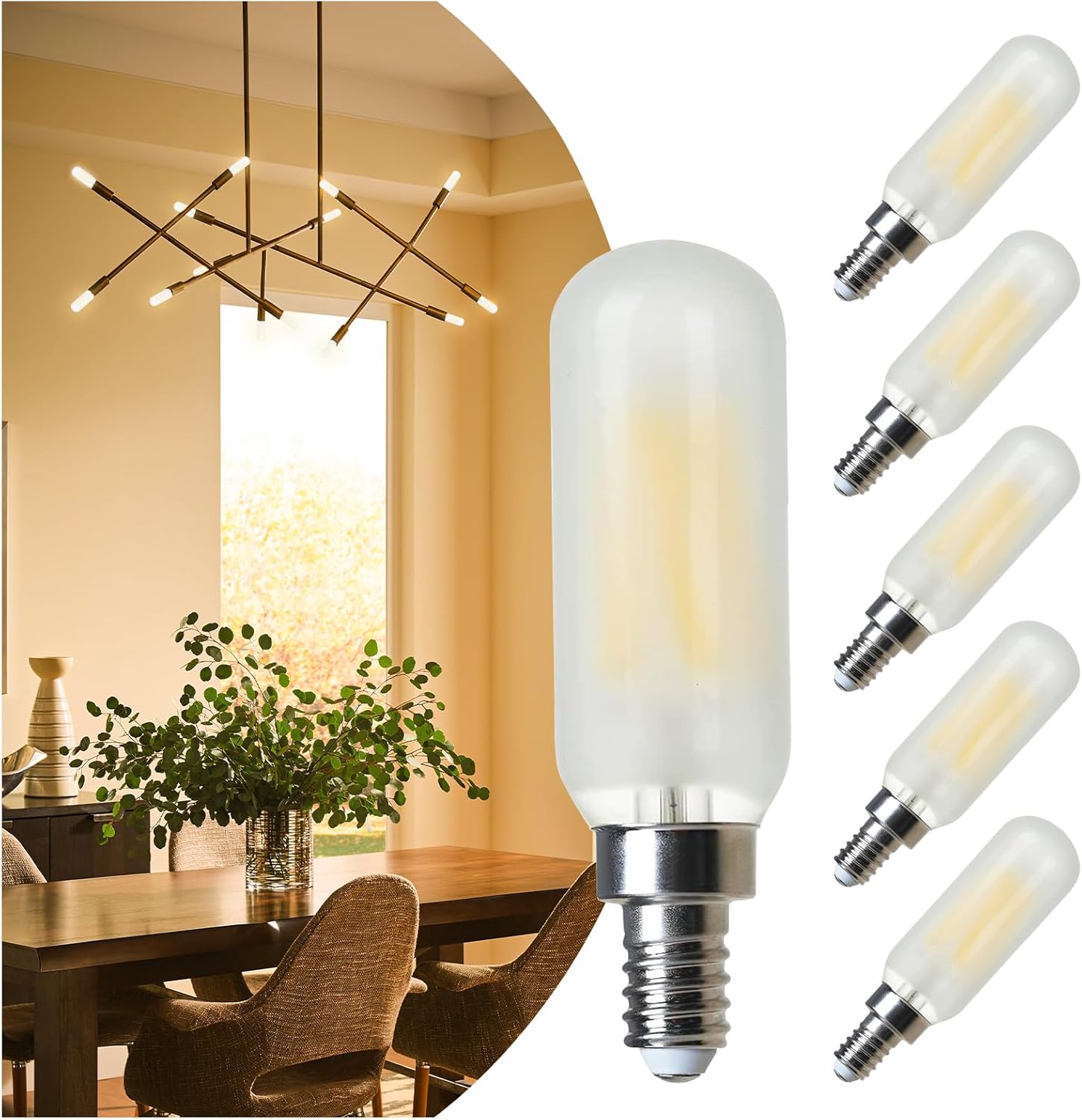 OMED Candelabra LED Light Bulbs, Frosted E12 Candelabra 40 Watt ...