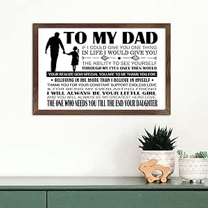 Amazon.com: Distressed Framed Wall Art Sign to My Dad Family Wall Art ...