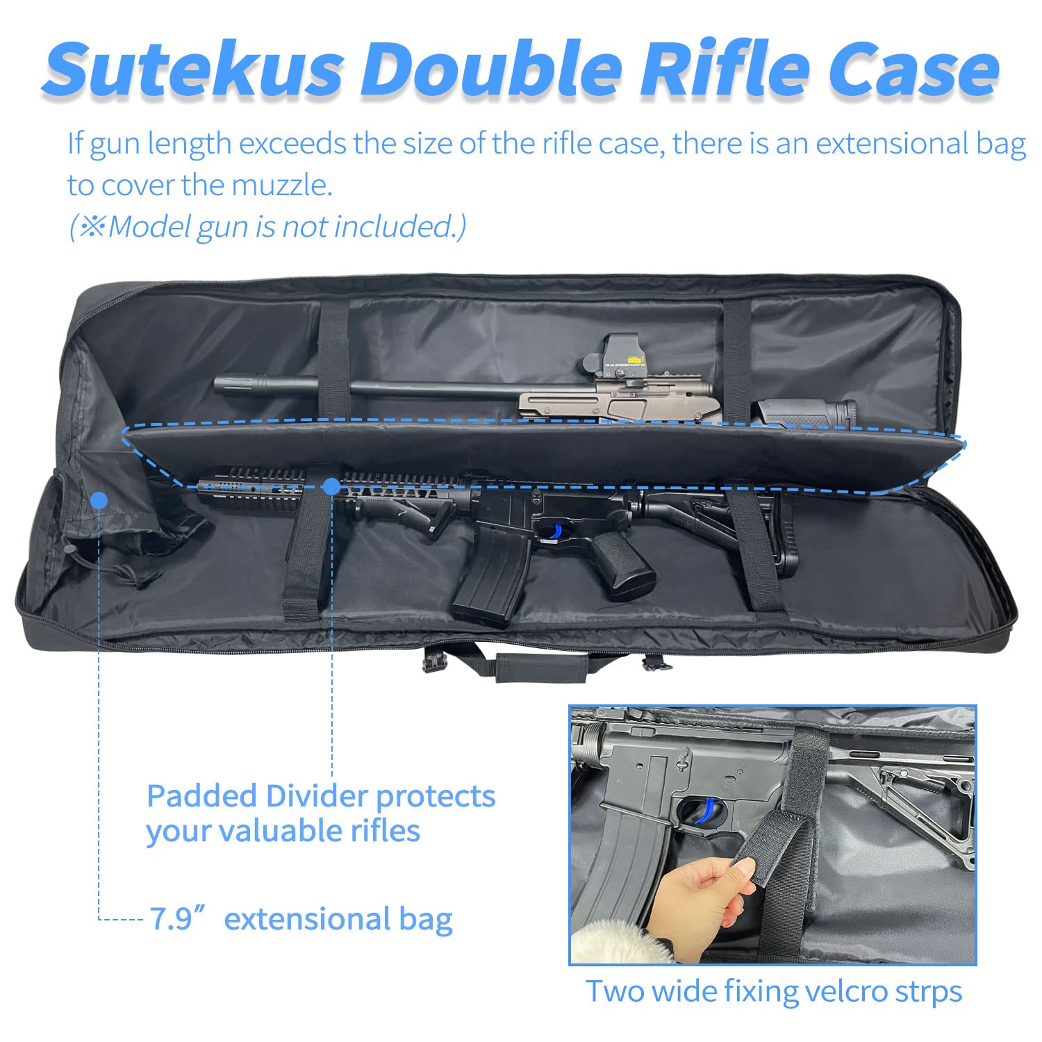 Snapklik.com : Sutekus Tactical Double Rifle Case, Gun Case, Padded ...
