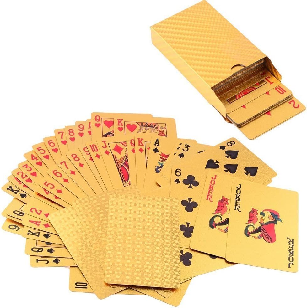 LLF Luxury 24K Gold Foil Poker Playing Cards Deck Carta de Baralho with ...