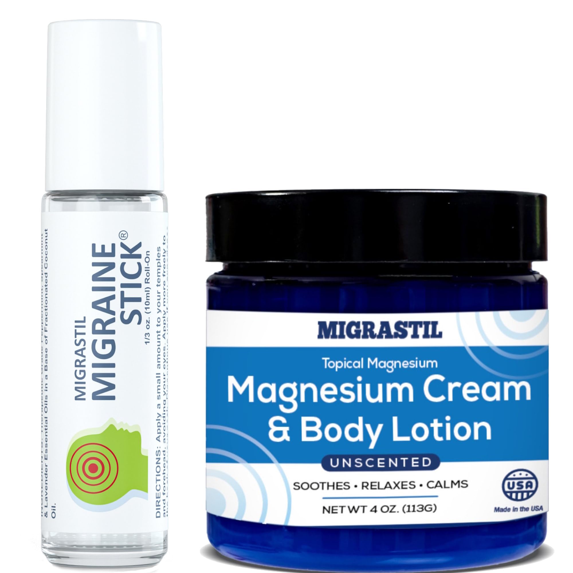 Amazon.com: Migrastil Migraine Stick® and Topical Magnesium Cream ...