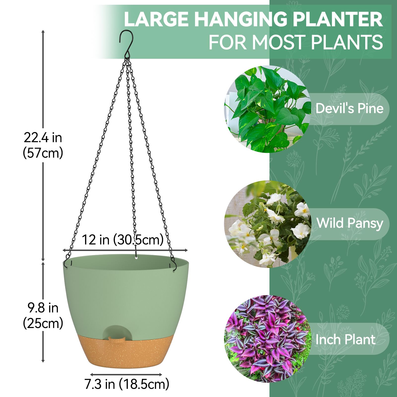 Snapklik.com : ZMTECH 12 Inch Hanging Planters For Indoor Outdoor ...