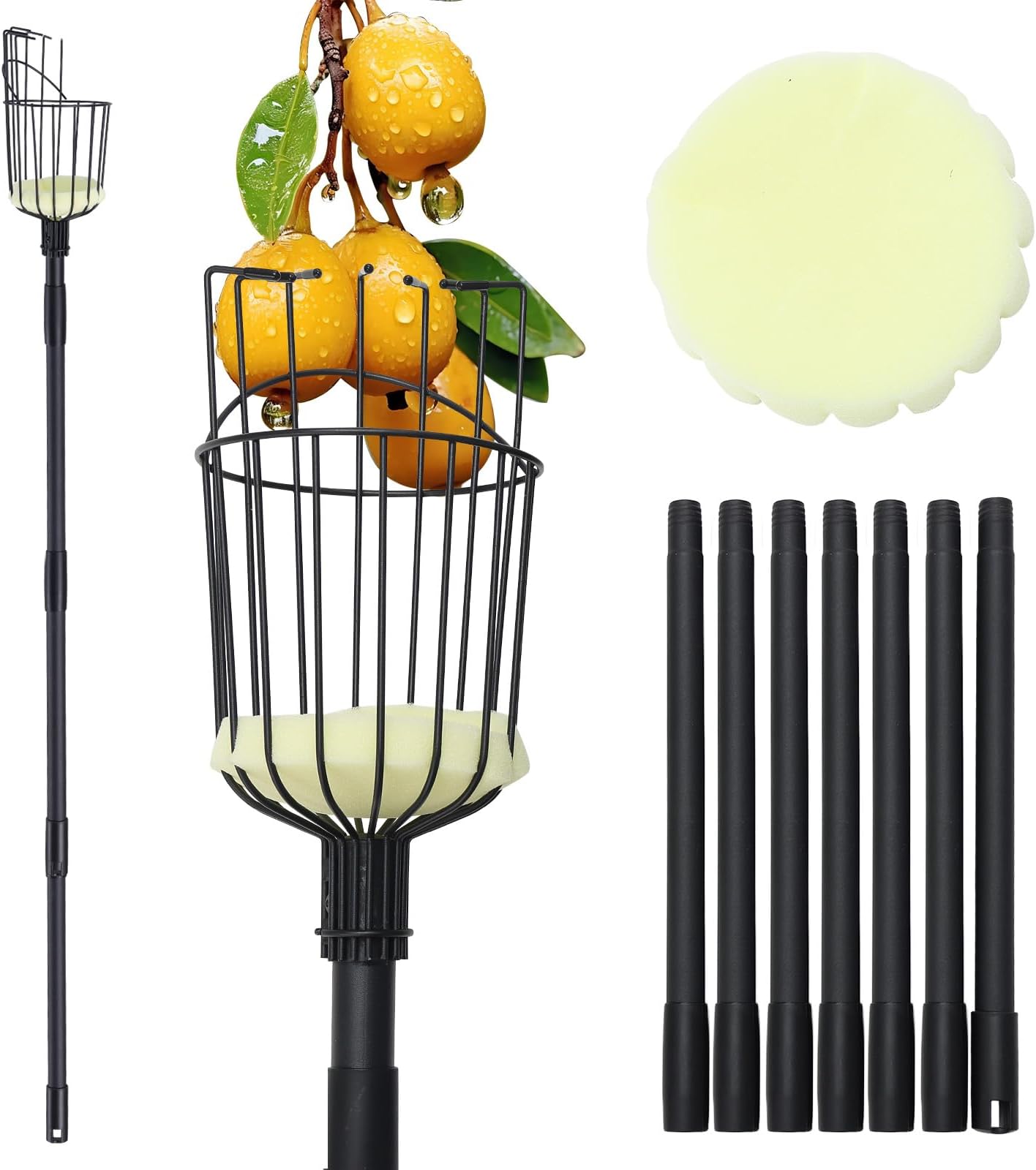 Amazon.com : UQM 10.5FT Fruit Picker Pole with Basket Harvest Bag, 40 ...