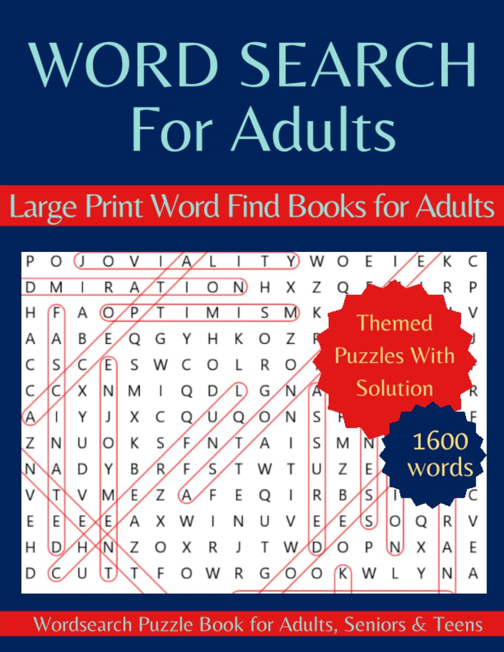 Word Search for Adults: Wordsearch Puzzle Book for Adults, Seniors ...