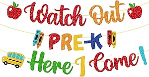 Amazon.com: Welcome to School Decoration Watch Out Pre-K Here I Come ...