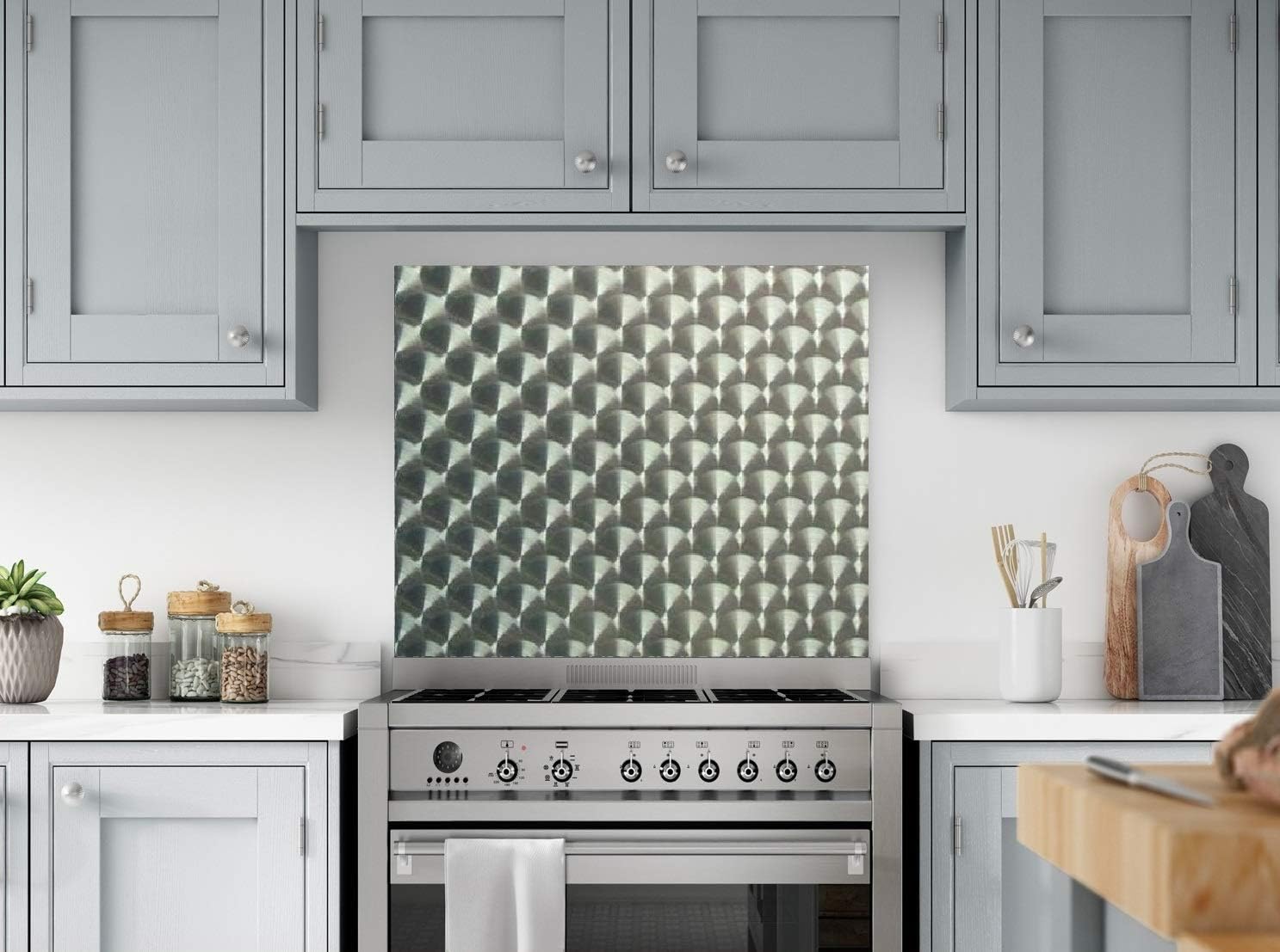 Circle Stainless Steel Kitchen Splashback (600mm x 600mm) : Amazon.co ...