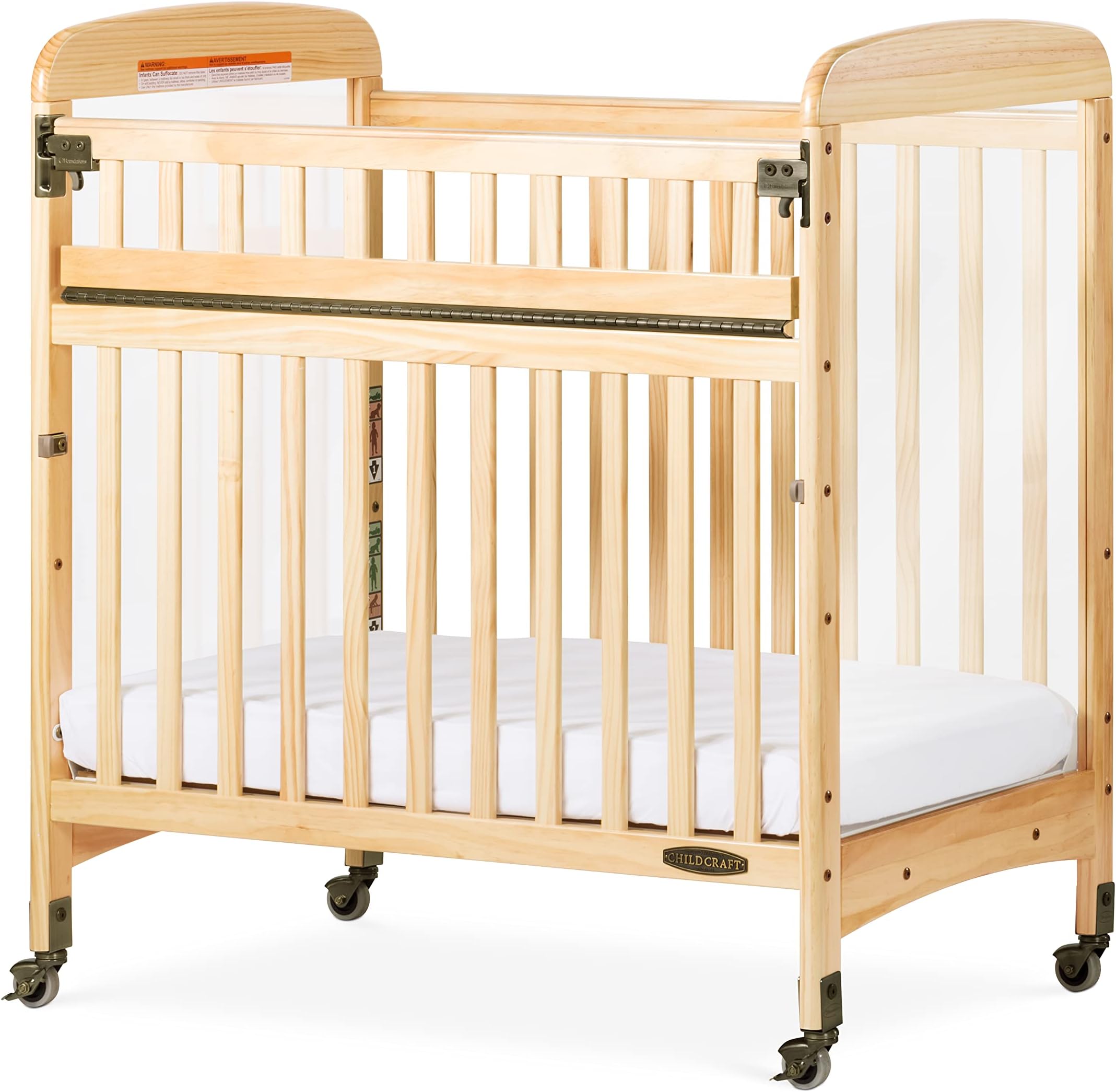 Amazon.com : Child Craft Avery SafeAccess Wooden Compact Portable Crib ...