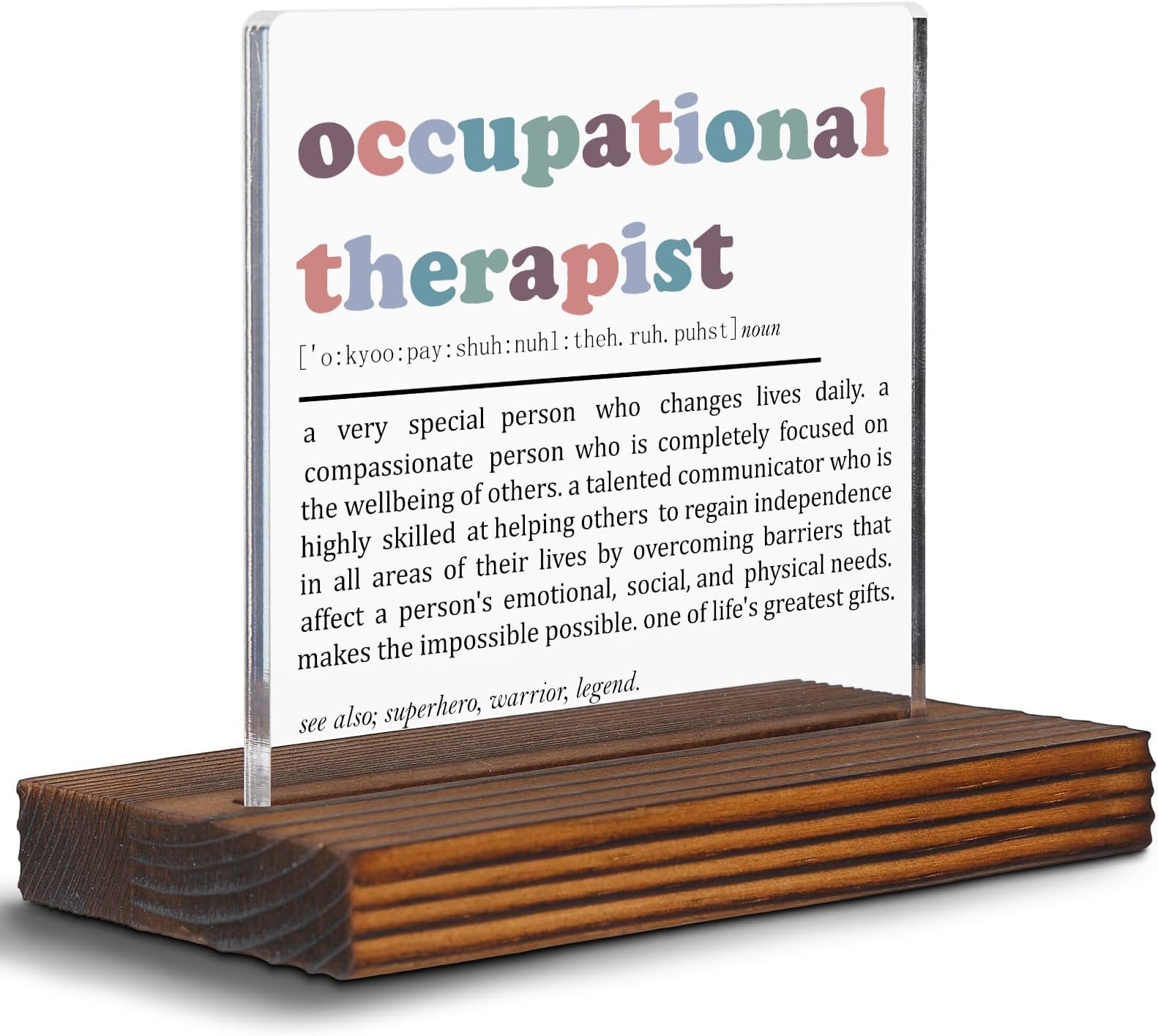 Amazon.com: Occupational Therapist Gift Clear Desk Decor Sign ...