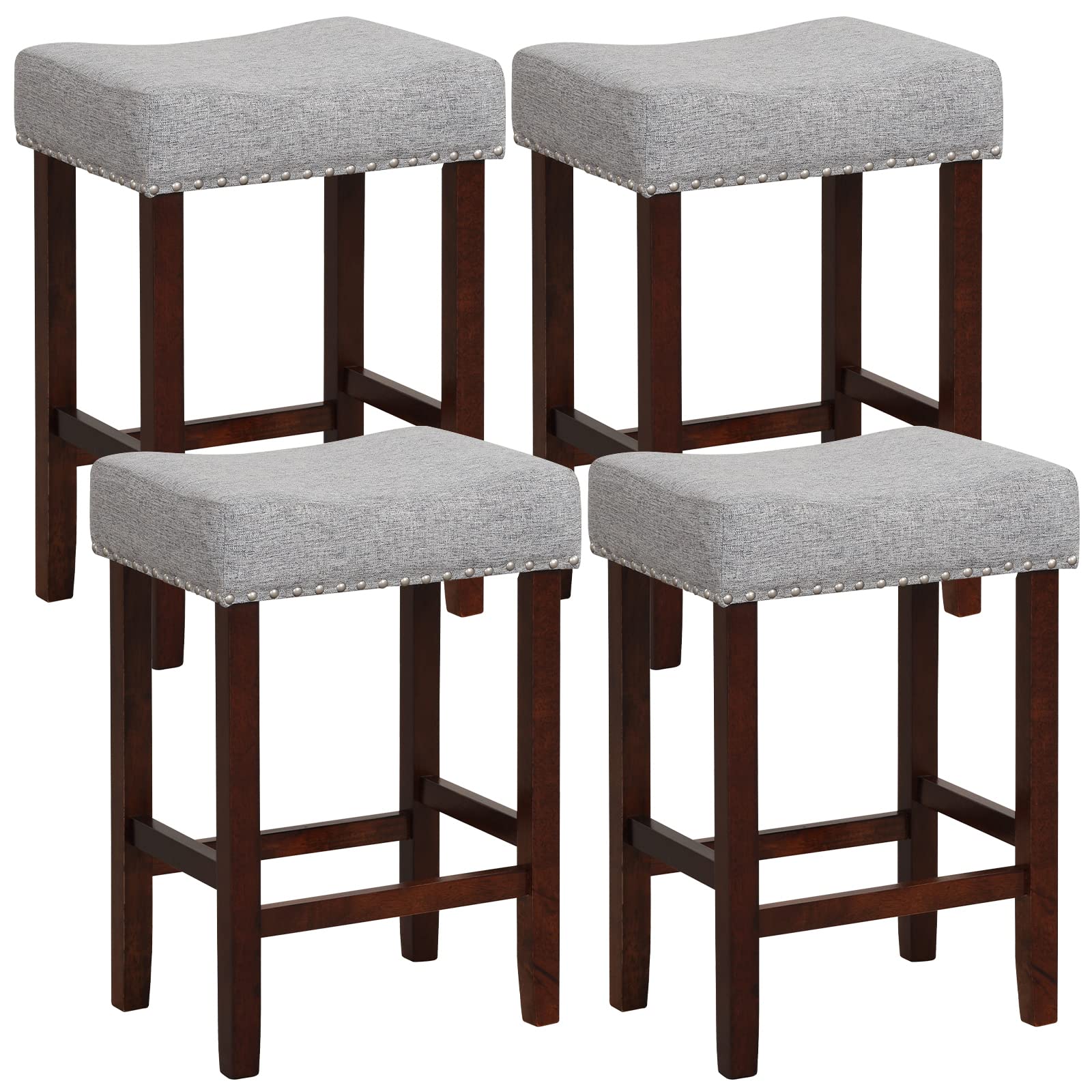 Amazon.com: Giantex 25" Counter Height Bar Stools Set of 4 - Backless ...