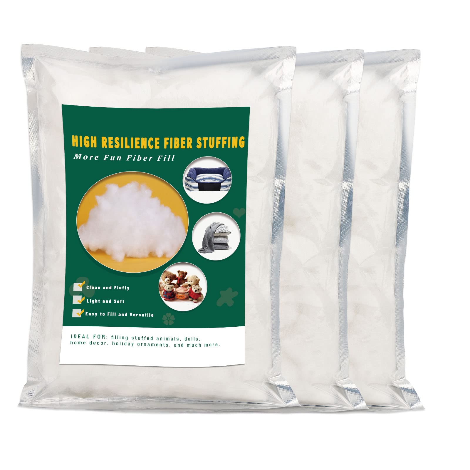 Amazon.com: Ftyiwu 450g/15.9oz Stuffing Fiber Fill, Polyester Fiber ...