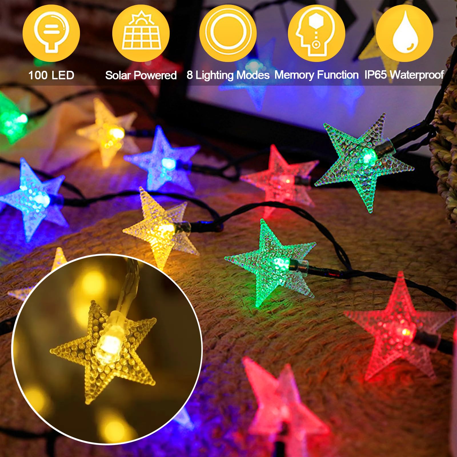Star Solar Lights For Wreaths