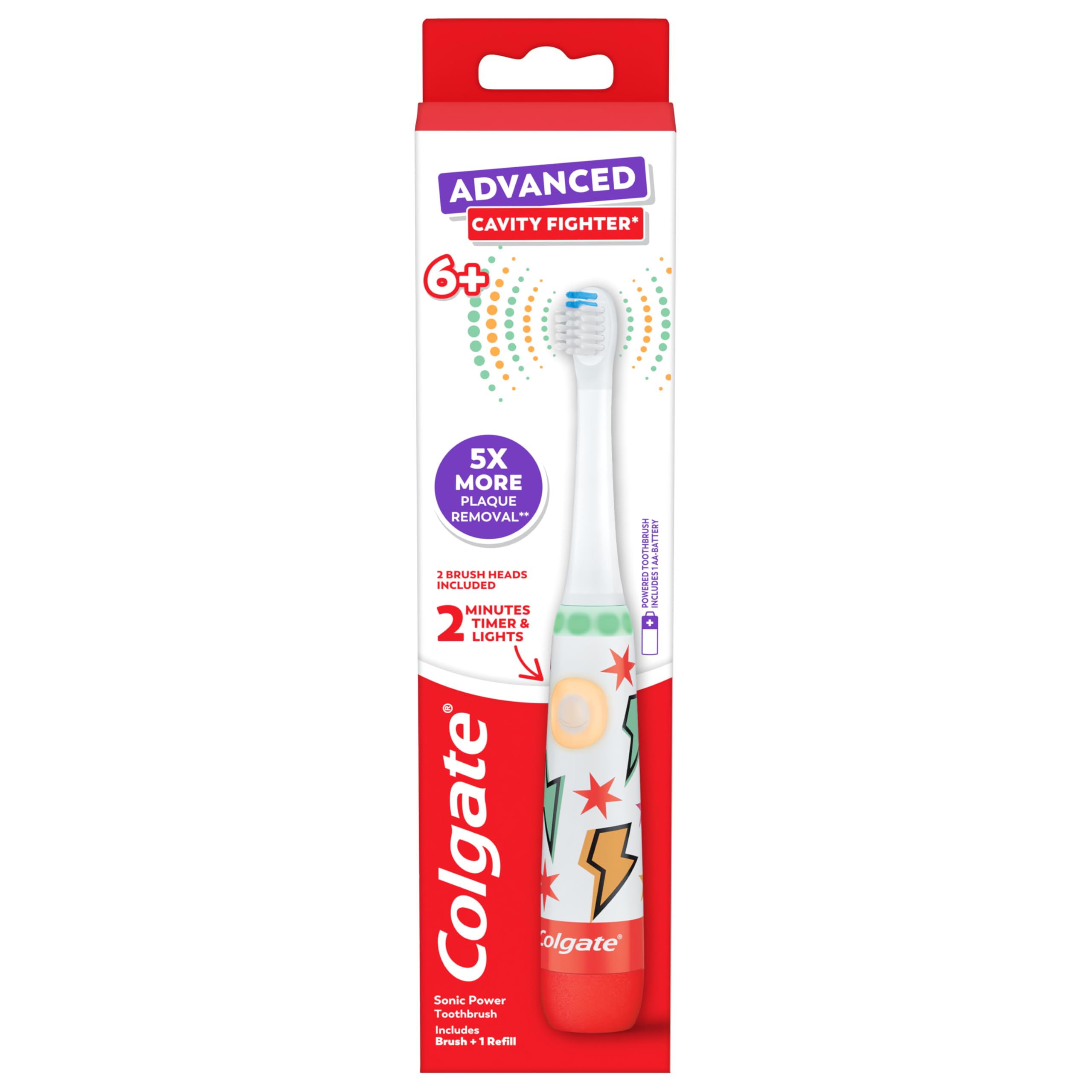Amazon.com: Colgate Advanced Cavity Fighter Kids Battery Toothbrush ...