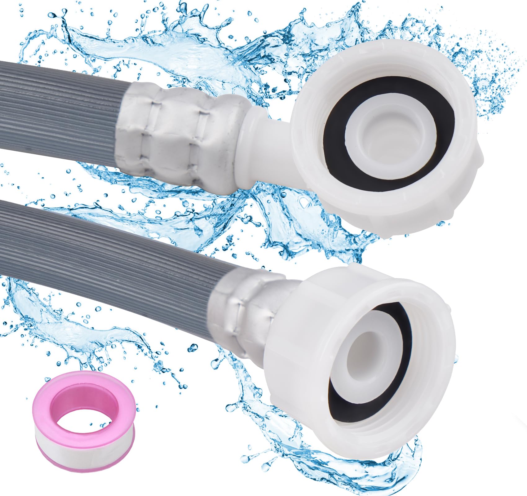 ilauke 2.5m Washing Machine Hose, Long Inlet Hose Extension for Washing ...