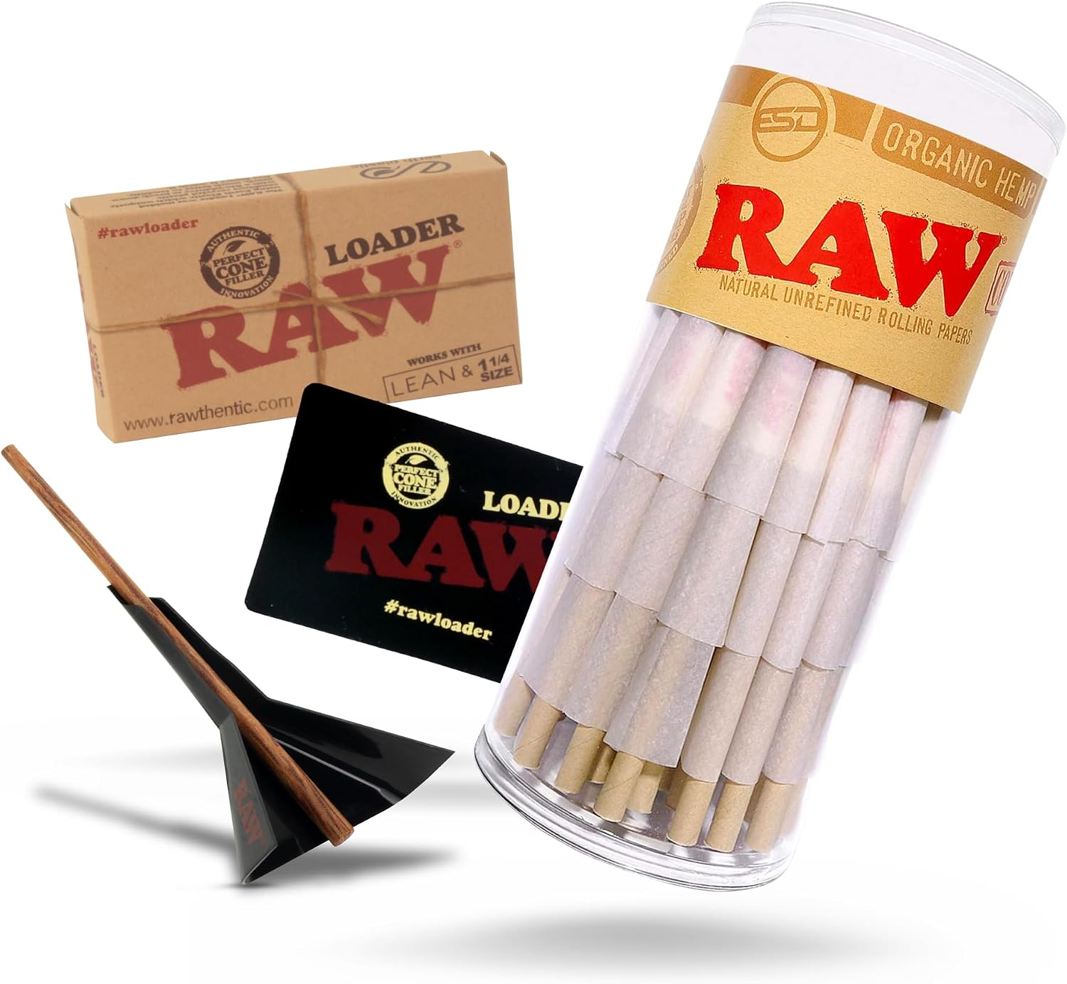 Amazon.com: RAW Cone Loader for 1 1/4 Cones + RAW Organic 1 1/4 50 ...