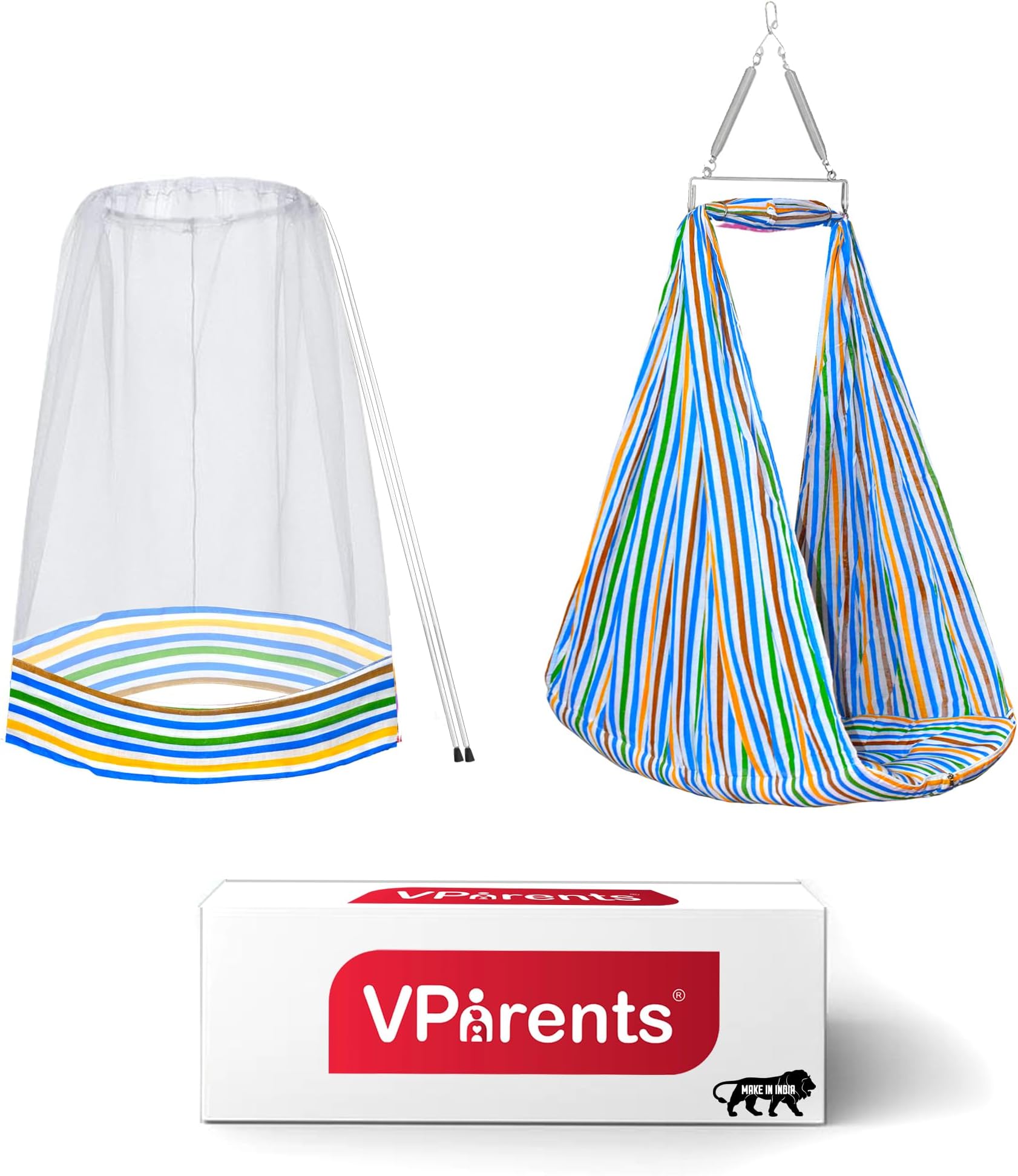 Buy VParents Neonate Baby Swing Cradle with Mosquito Net and Spring ...