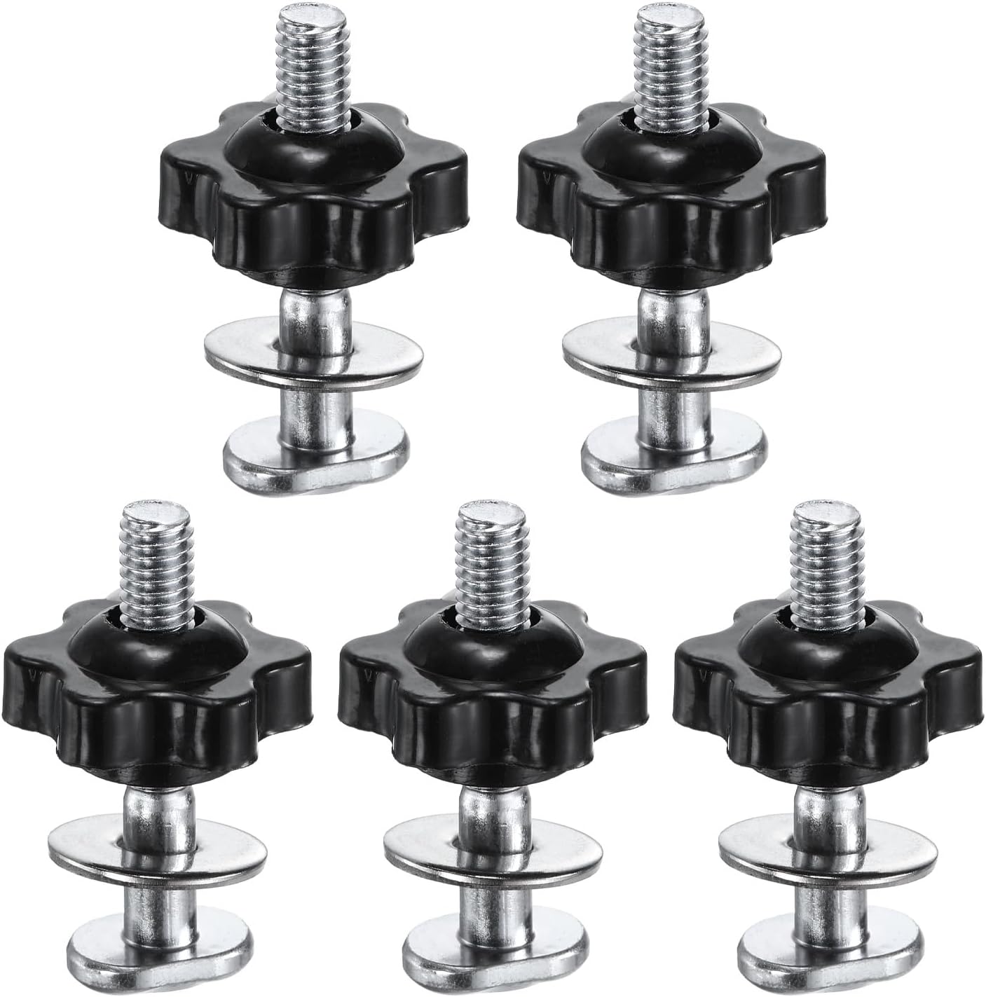 sourcing map 5Set T Track Bolts Knob Kit M6 x 40mm Threaded Bolts M6 x ...