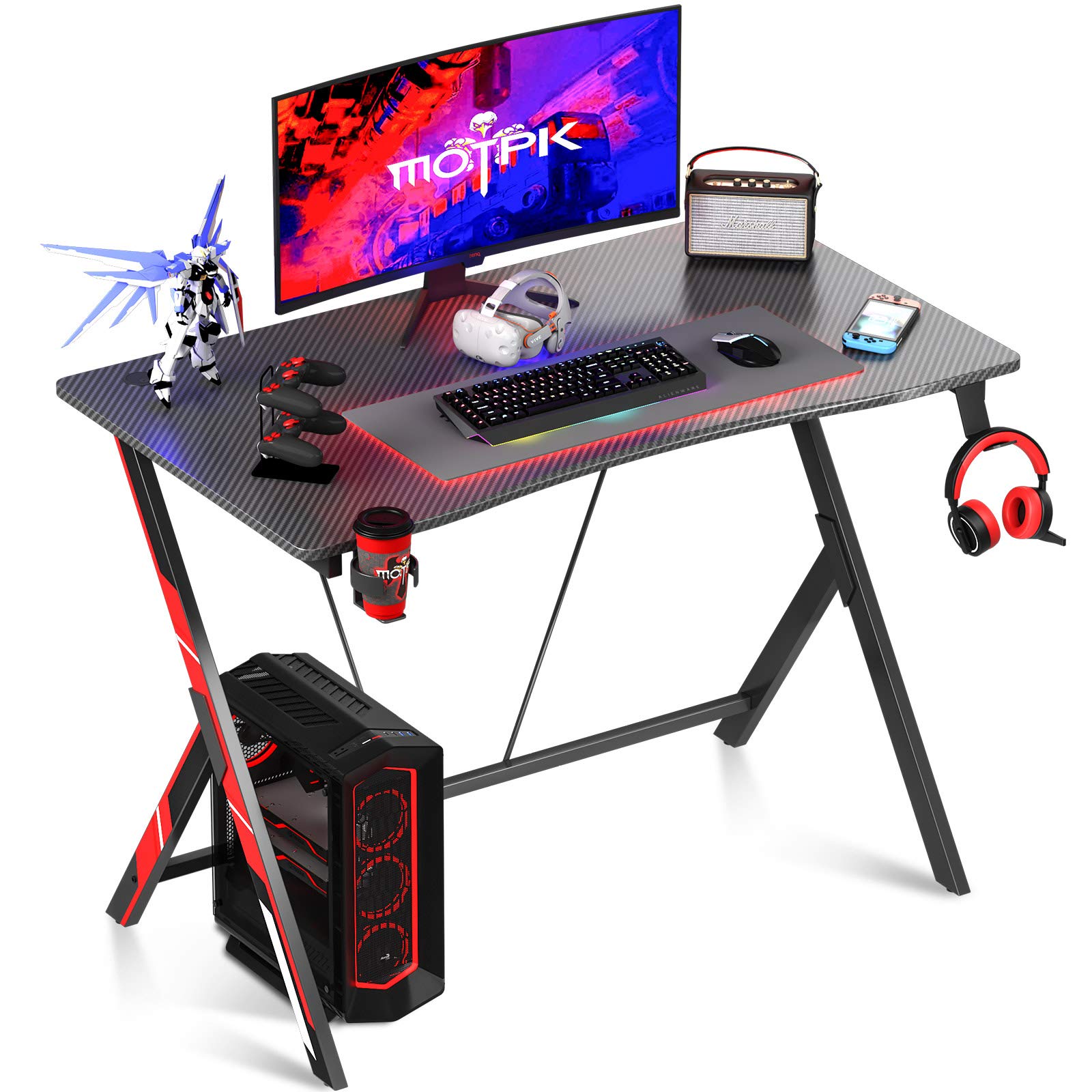 Motpk Gaming Desk 31 inch PC Computer Desk, Home Office Desk ...