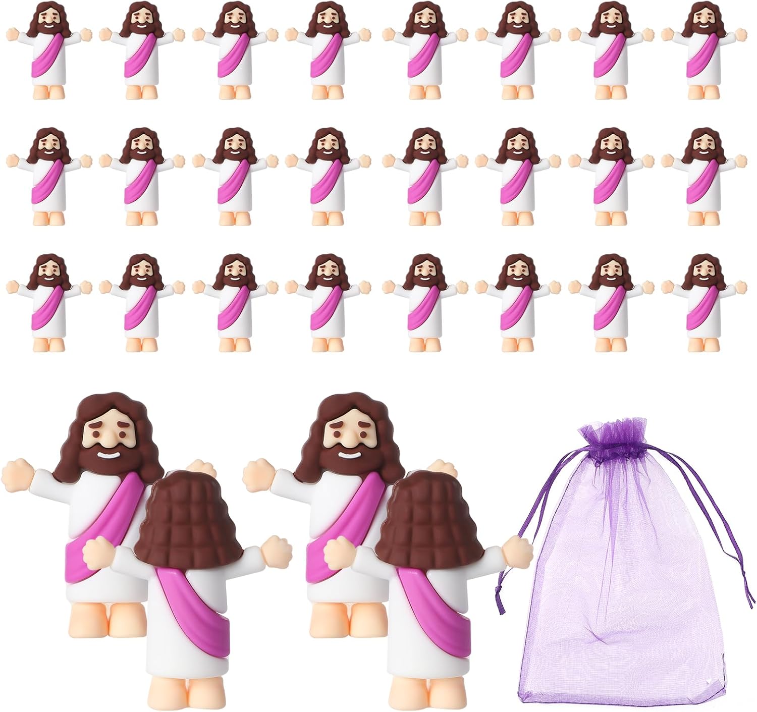 Amazon.com: 24pcs Mini Jesus Figurines in Bulk, Little Jesus Figures ...